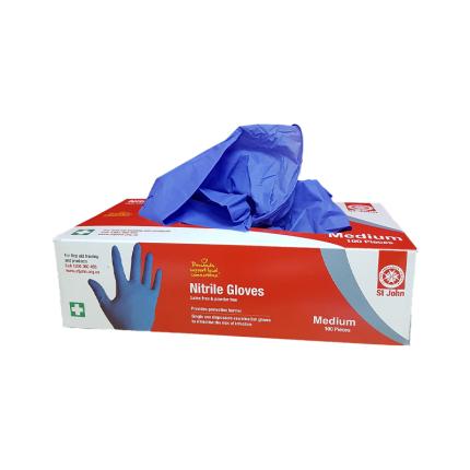 Nitrile gloves - medium (box of 100) | St John Ambulance SA