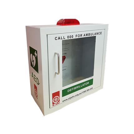 Defib cabinet white - alarmed | St John Ambulance SA